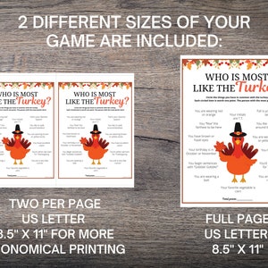 Who is Most Like Turkey, Funny Thanksgiving Game for Kids, Teens ...
