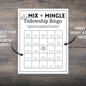 Fellowship Bingo Game: Christian Icebreaker, Church Youth Activity ...