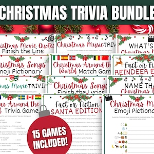 Christmas Trivia Games MEGA BUNDLE: Printable Holiday Quizzes for Teens ...