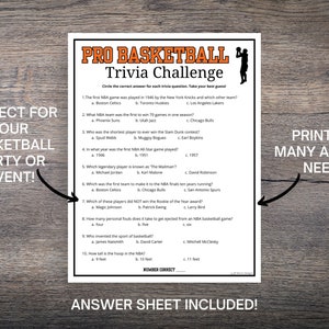 Basketball Trivia Games MEGA Bundle: Sports Trivia Night (digital ...