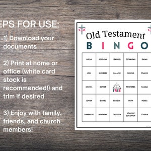 Old Testament Bible Bingo Game: Church Group Activity (PDF) - Etsy