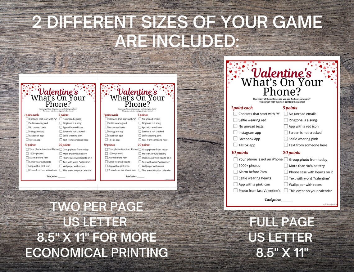 Valentine's 'what's on Your Phone' Game: Fun Party Idea (PDF) - Etsy