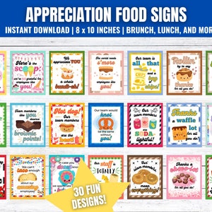 Employee Appreciation Food Signs Bundle: Office Lunch & Brunch (digital ...