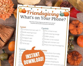 Thanksgiving Game Whats in Your Phone Kid Thanksgiving Game - Etsy