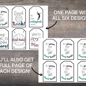 Volleyball Treat Tags, Volleyball Snack Tags, Volleyball Goodie Bag ...