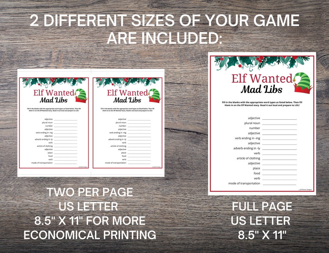 Funny Elf Mad Libs Game: Christmas Family Activity (PDF) - Etsy
