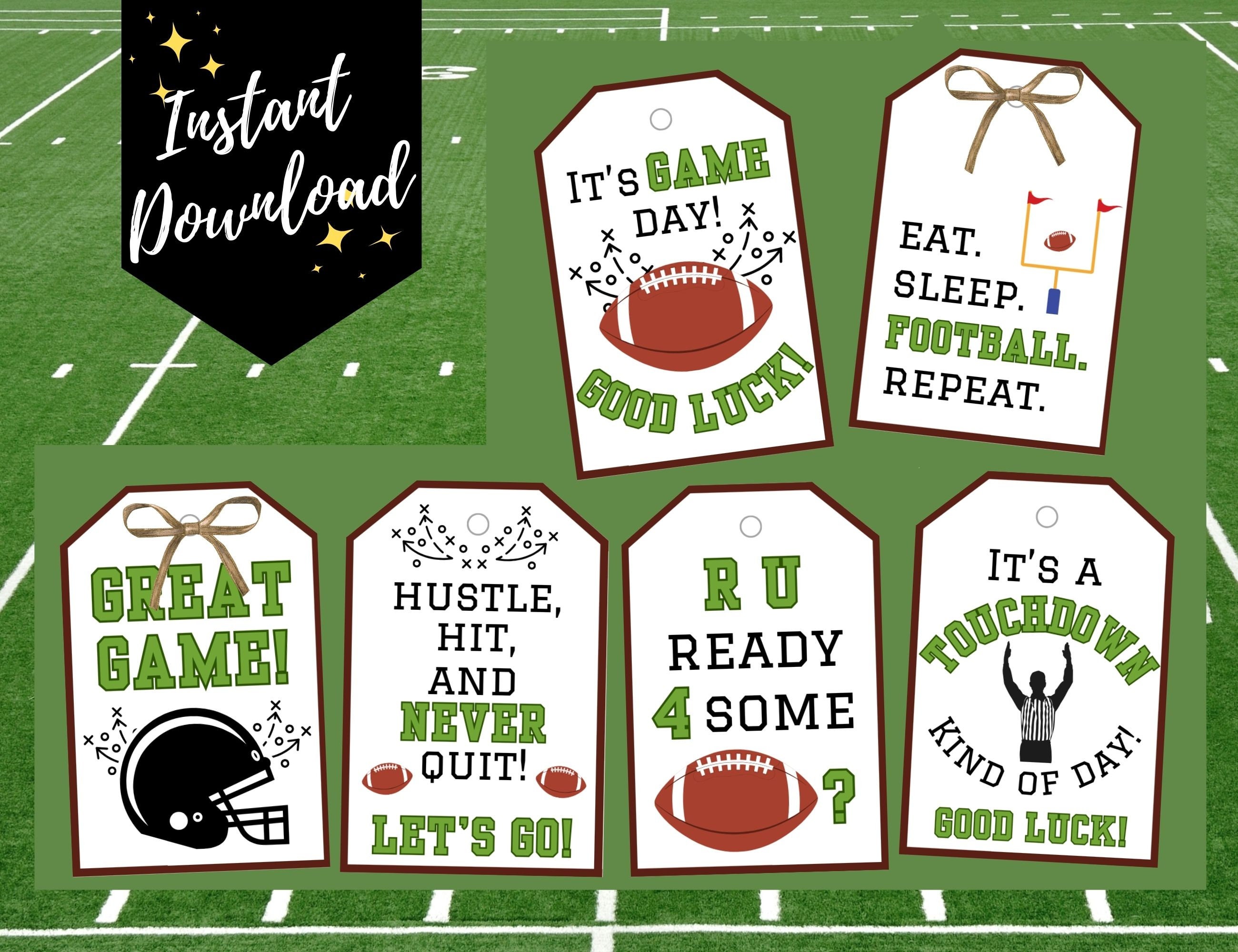 Football Treat Tags Football Team Snacks Tags Football - Etsy