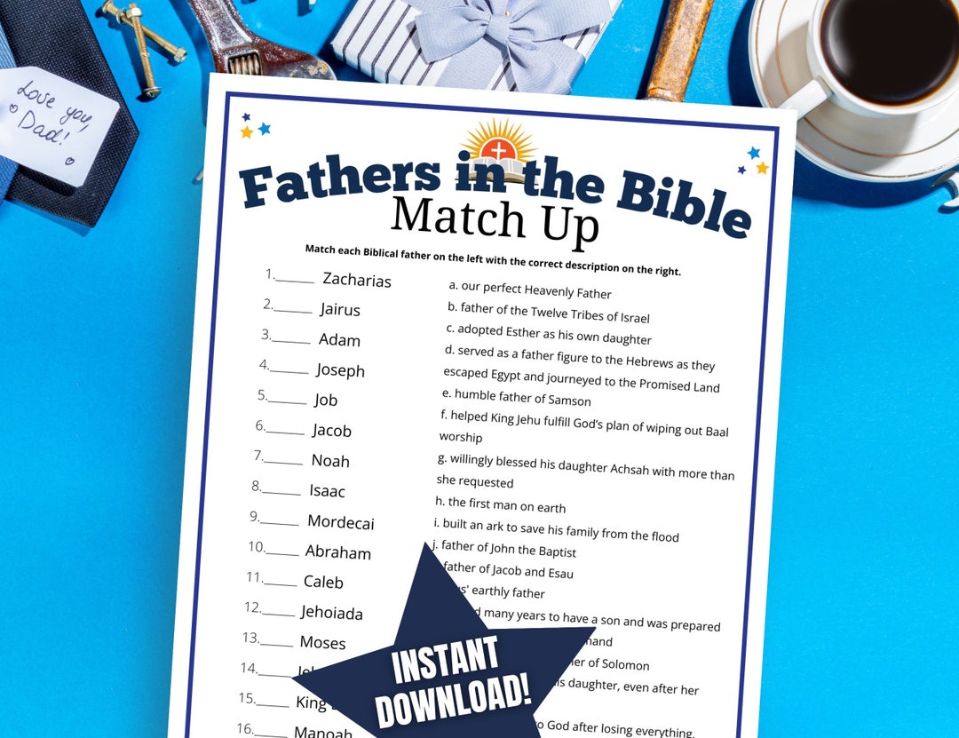 Father's Day Bible Game: Fun Church Activity (printable) - Etsy