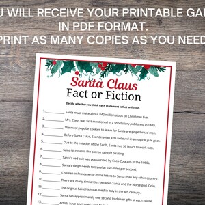 Santa Fact or Fiction Christmas Game: Fun Holiday Quiz (digital ...