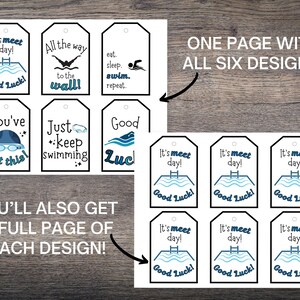 Swim Team Treat Tags: Good Luck Snack Tags (PDF) - Etsy