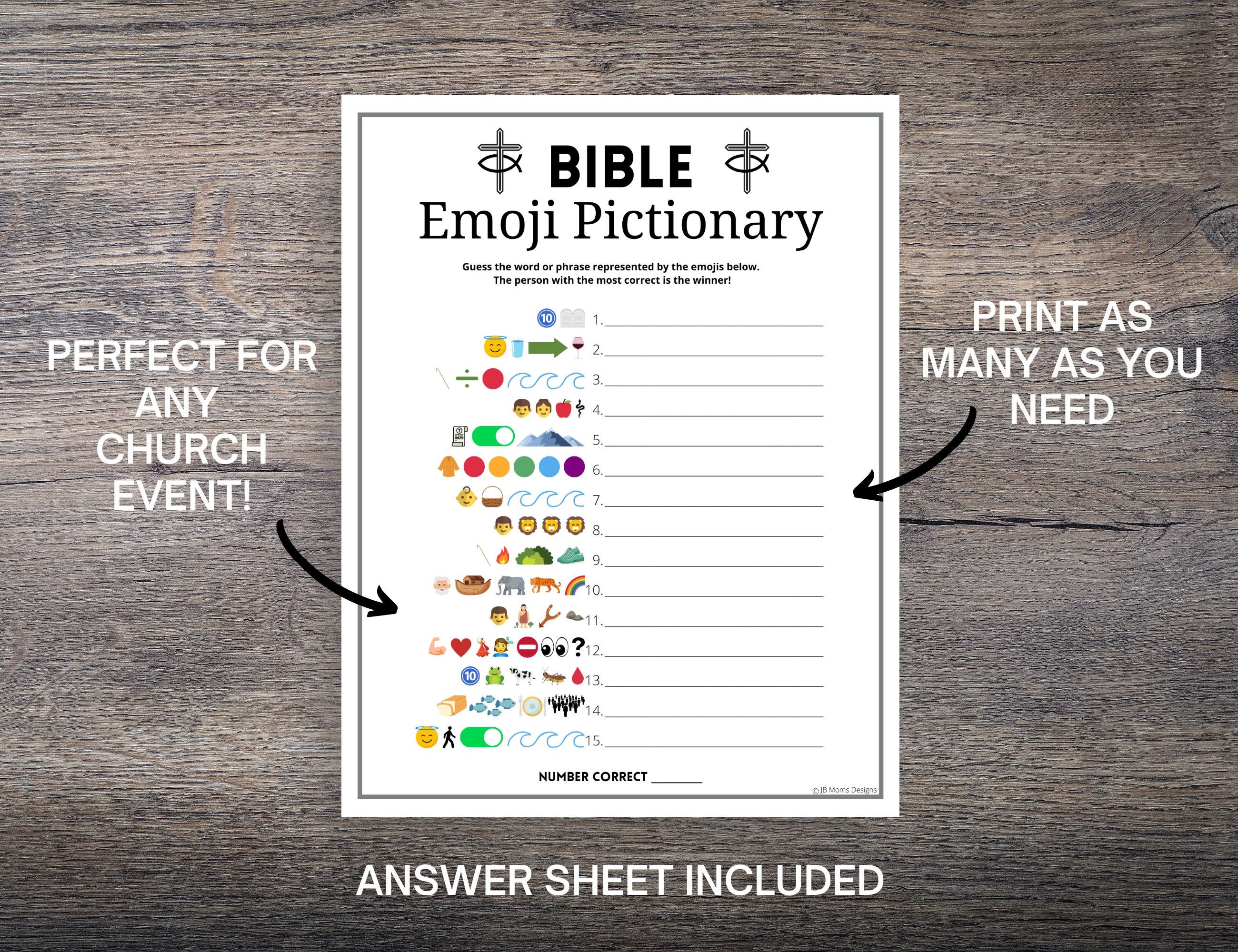 Bible Emoji Pictionary Game Printable Bible Emoji Game Fun - Etsy Australia