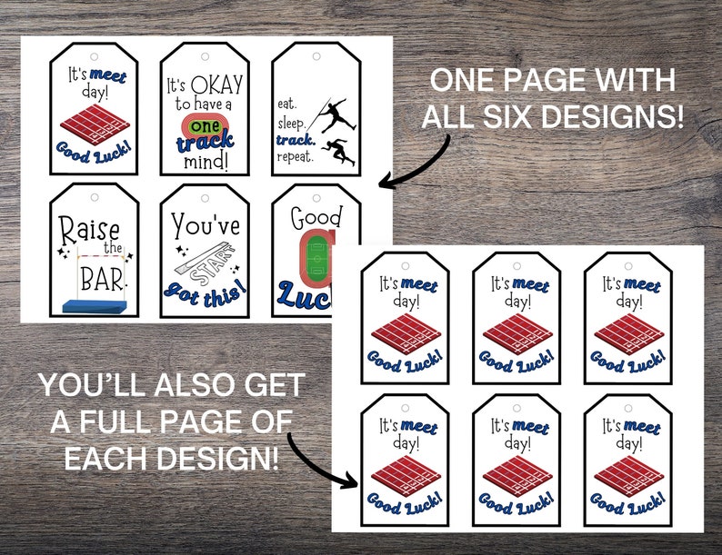 Track Team Treat Tags: Printable Snack Bag Labels (PDF) - Etsy