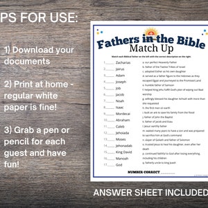 Father's Day Bible Game: Fun Church Activity (printable) - Etsy