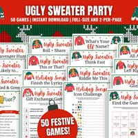 100 Ugly Christmas Sweater Quiz Cards | Christmas Party Games | Family ...