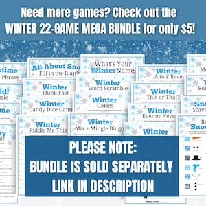 Winter Trivia Game BUNDLE, Winter True or False, Winter Party Games for ...