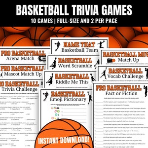 Basketball Trivia Games MEGA Bundle: Sports Trivia Night (digital ...