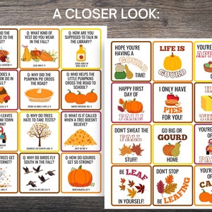 Fall Lunch Box Notes and Jokes for Kids, Autumn Lunch Notes, Mirror ...
