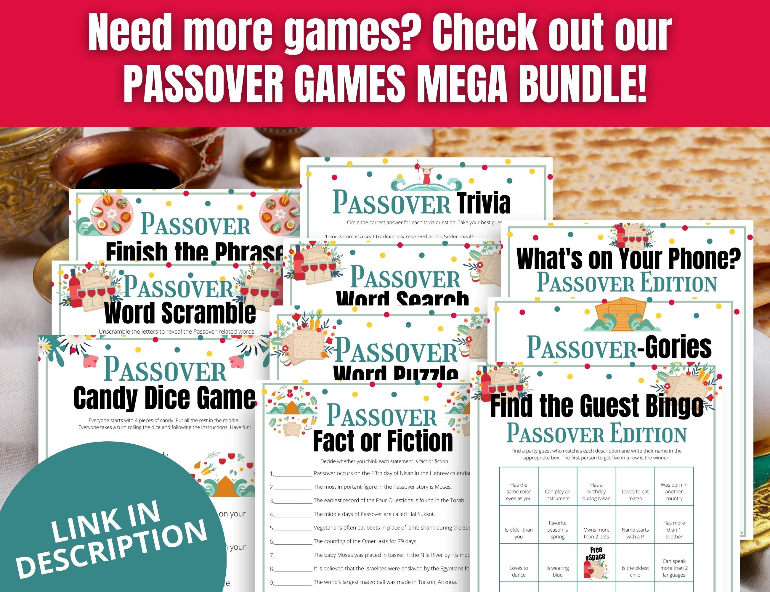 Passover Find the Guest Bingo Game Passover Human Bingo Group - Etsy