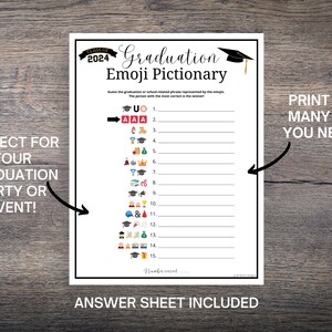 Graduation Emoji Pictionary Game, Emoji Game for Graduation Party ...