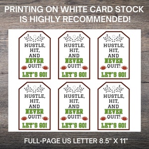 Football Treat Tags: Team Snacks, Good Luck (PDF) - Etsy