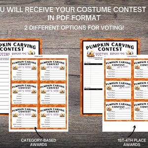 Pumpkin Carving Contest Bundle, Editable Pumpkin Carving Contest Awards ...