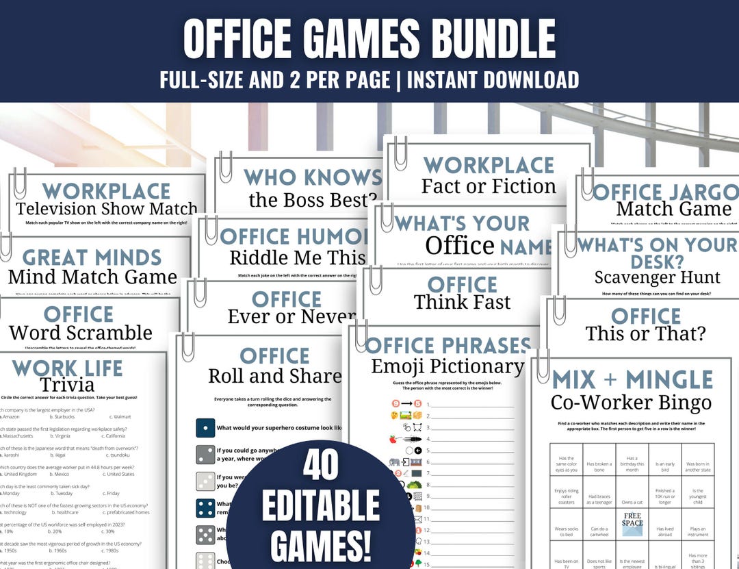 Office Party Games MEGA Bundle: 40 Team Building Games, Activities and ...
