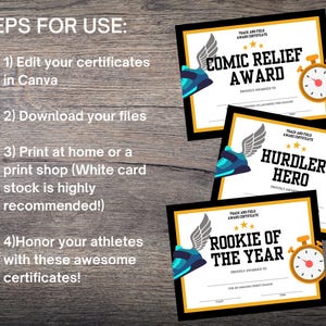Editable Track and Field Award Certificates: End of Season Banquet ...
