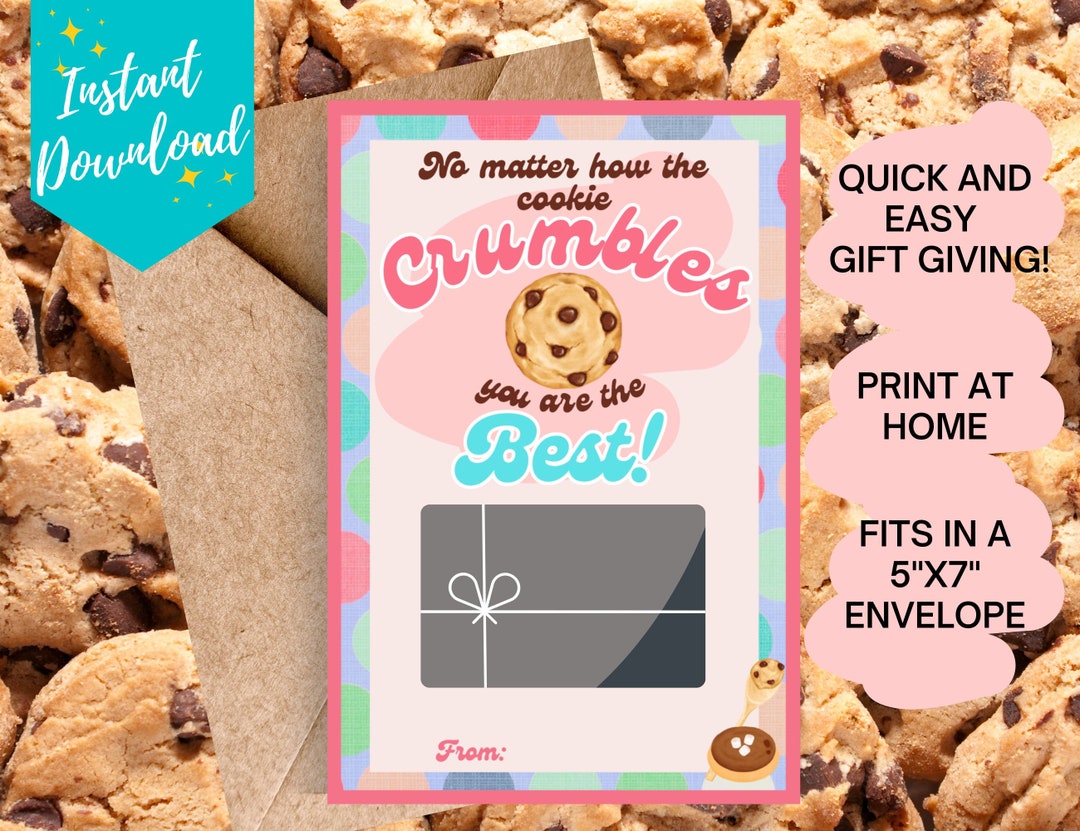 Cookie Gift Card Holder, Cute Crumbl Cookie Gift Card Holder for ...