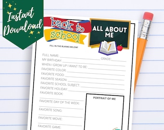All About Me Printable | First Day of School Icebreaker Activity ...