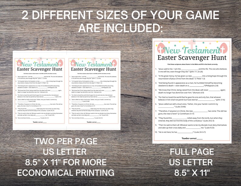 Easter Bible Scavenger Hunt Game: Sunday School, Youth Groups (PDF ...
