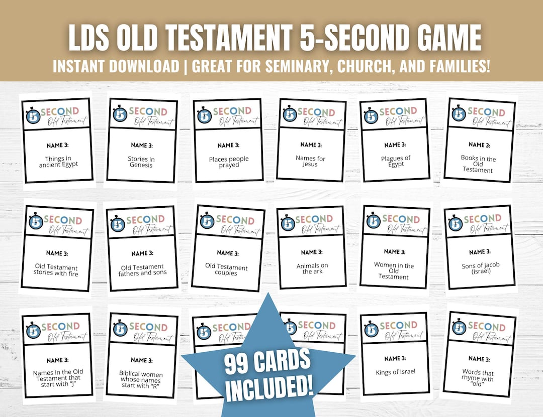 Old Testament 5-second Game: LDS Youth Seminary Activity Come Follow Me ...