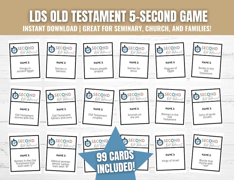 Old Testament 5-second Game: LDS Youth Seminary Activity Come Follow Me ...