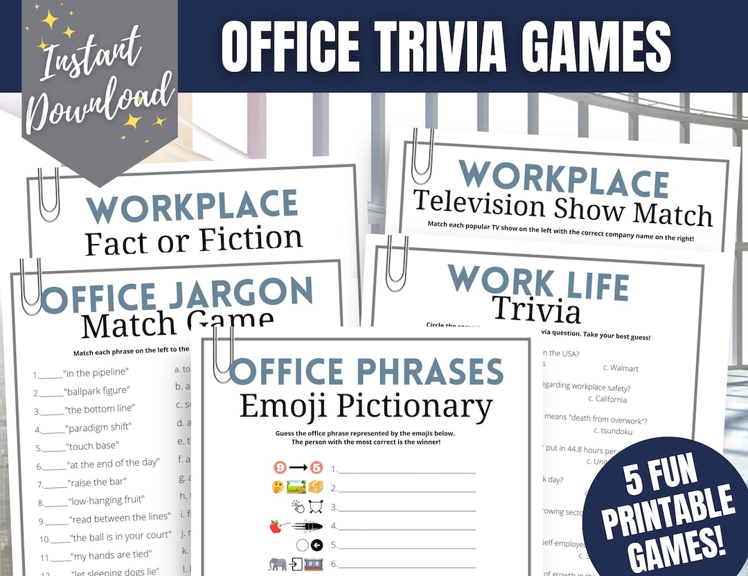 Office Party Trivia Game Bundle: Team Building Activities (digital ...