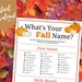 Fall Name Game: Printable Autumn Party Activity (digital Download) - Etsy