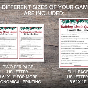 Christmas Movie Quotes Game: Holiday Party Activity (digital Download ...