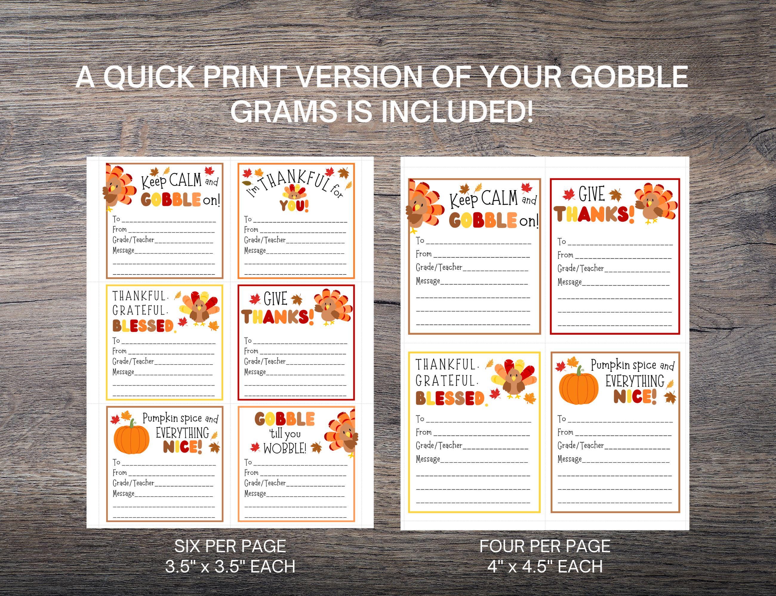Thanksgiving Gobble Grams Fundraising Kit: Editable PTA PTO School or ...