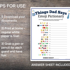 Father's Day Emoji Pictionary Game: Fun Family Activity (digital ...