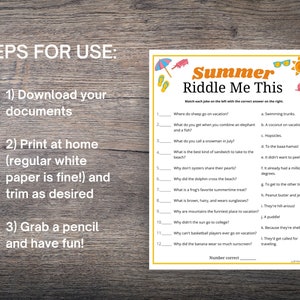 Summer Trivia Games Bundle: Fun Printable Activities (digital Download ...