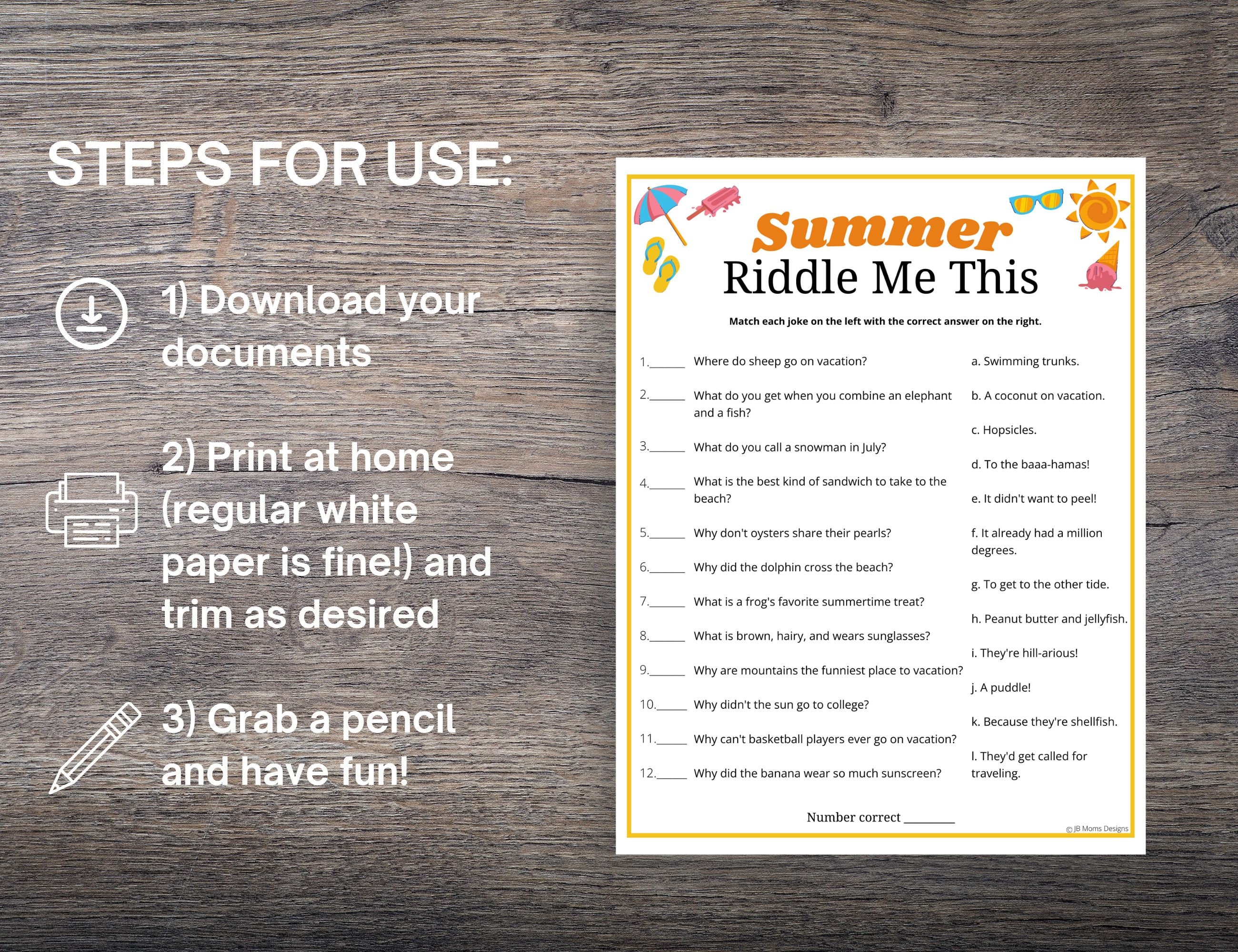 Summer Trivia Games Bundle: Fun Printable Activities (digital Download ...