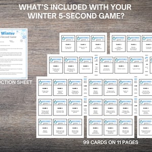 Winter 5-second Game: 99 Quick Game Cards for Classroom and Office ...