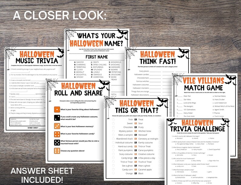 30 Halloween Games Fun Halloween Games Bundle Halloween - Etsy