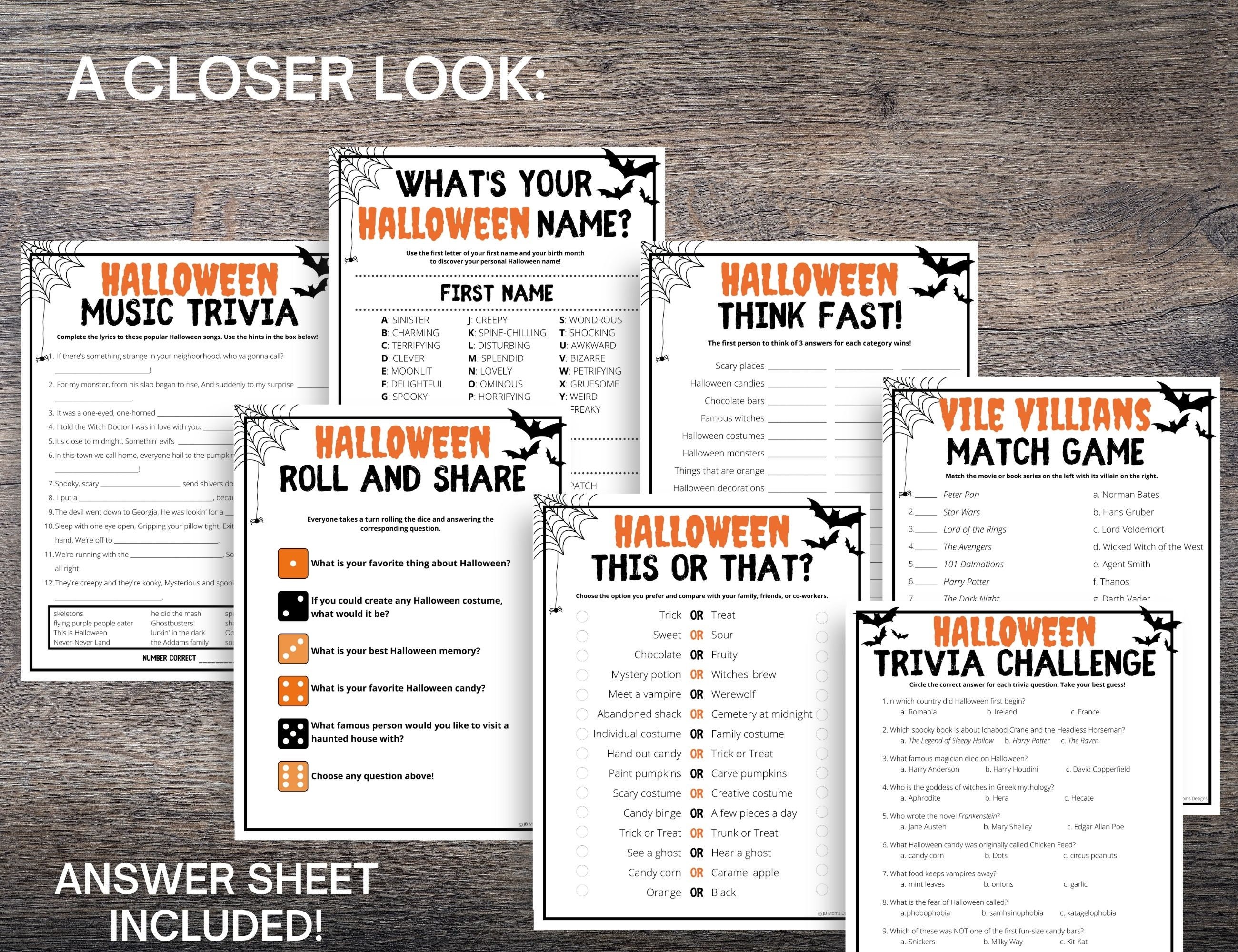 30 Halloween Games Fun Halloween Games Bundle Halloween - Etsy