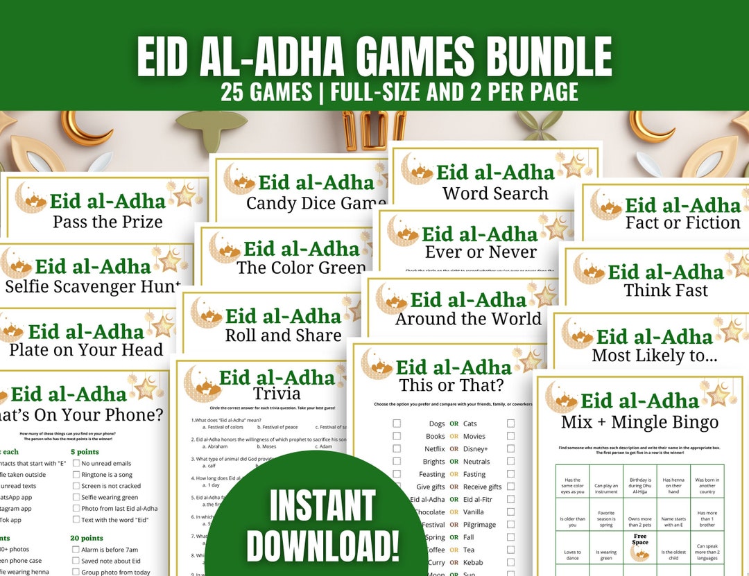 Eid Al Adha Games MEGA BUNDLE, Fun Eid Games for Families, Adults ...
