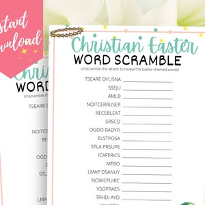 Bible Easter Word Scramble Game Religious Easter Printable - Etsy