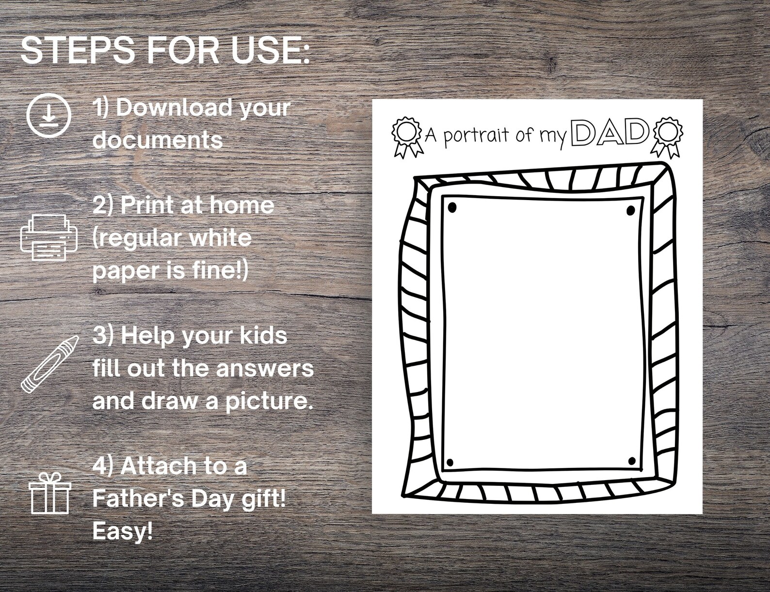 All About Dad Printable Fathers Day Gift From Kids Fathers - Etsy