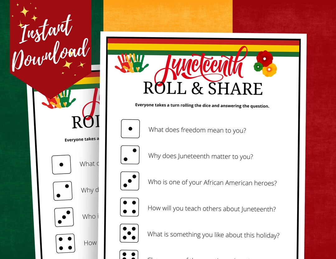 Juneteenth Roll & Share Game Juneteenth Game for Kids Teens - Etsy UK