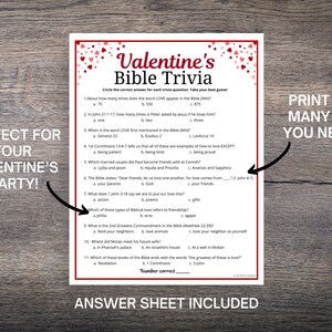 Valentine’s Bible Trivia Game, Valentine's Day Christian Trivia ...