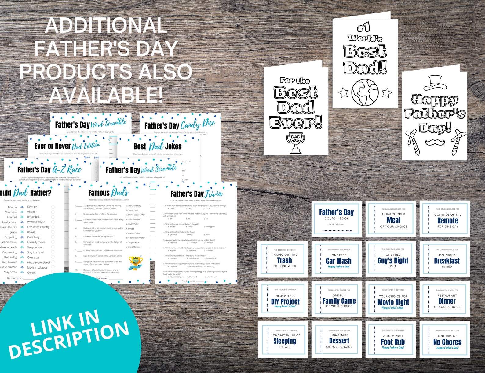 All About Dad Printable Fathers Day Gift From Kids Fathers - Etsy