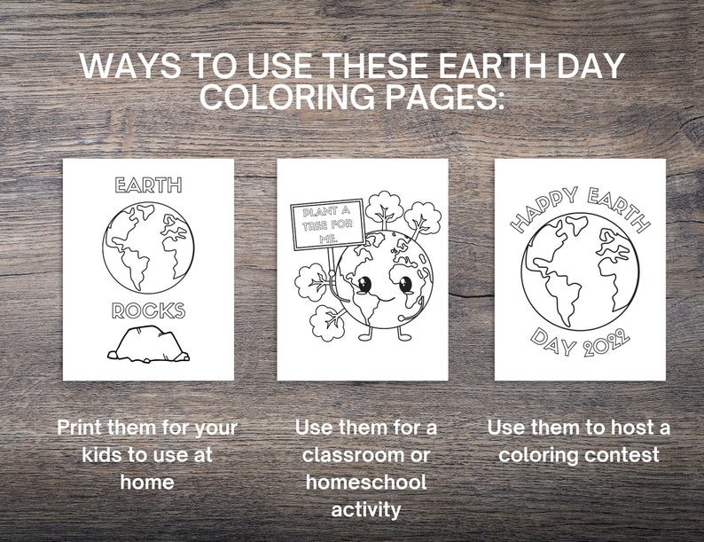 Earth Day Coloring Pages and Activity Pages for Kids - Etsy