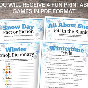 Winter Trivia Game BUNDLE, Winter True or False, Winter Party Games for ...
